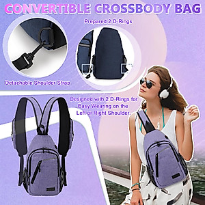 VX VONXURY Sling Backpack Women, Multipurpose Crossbody Bags for Women Trendy Lightweight Chest Bag for Travel Hiking Cycling