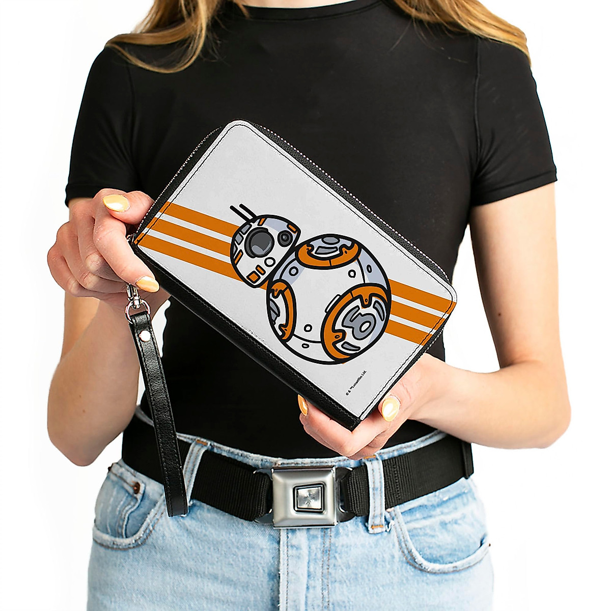 Buckle-Down Women's PU Zip Around Wallet Rectangle-Star Wars BB-8, 7.5"x4.5"