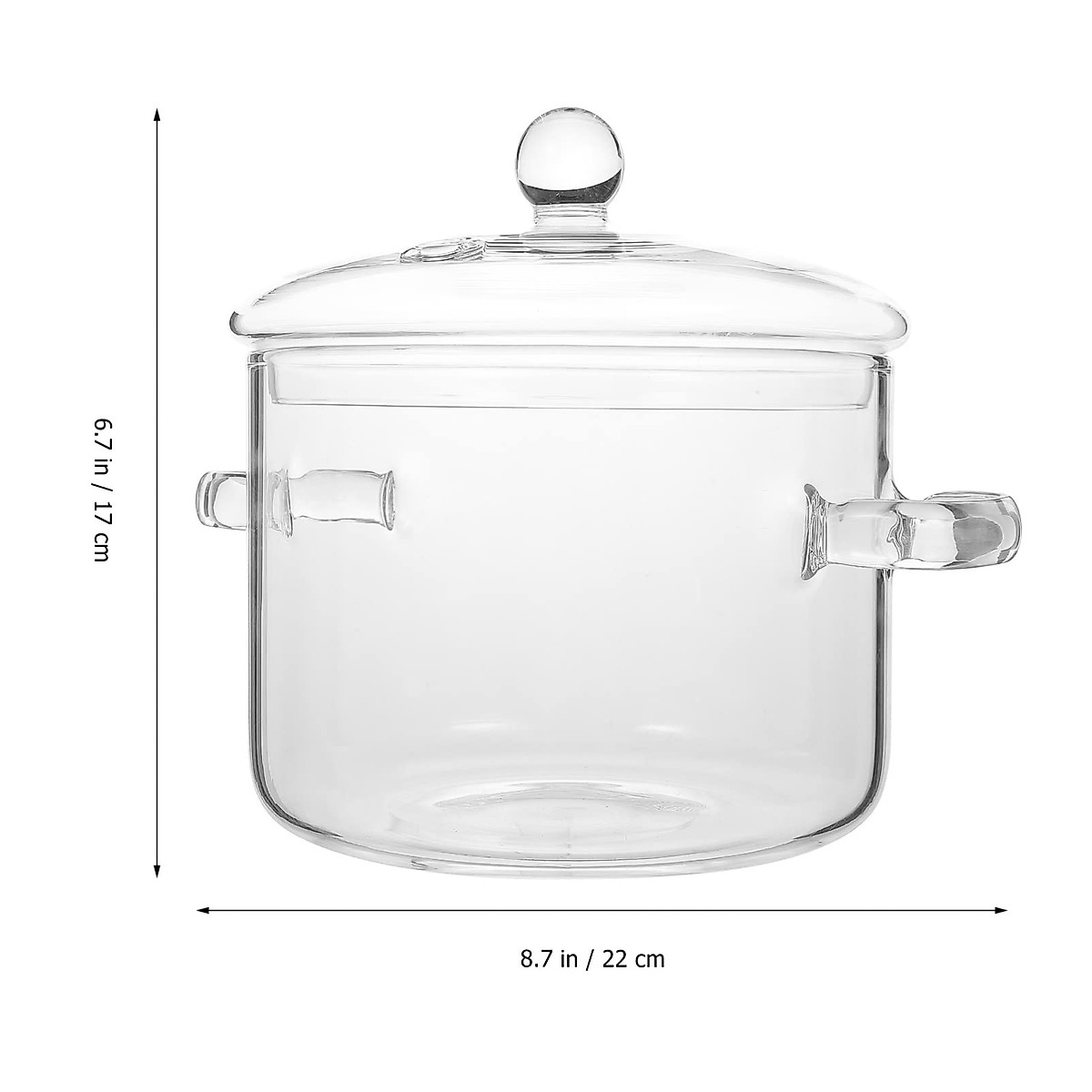 DOITOOL Glass Saucepan Heat Resistant: 1900ml Glass Cooking Pot with Cover Nonstick Soup Pot Sauce Pan for Soup Pasta Noodle Baby Food Transparent