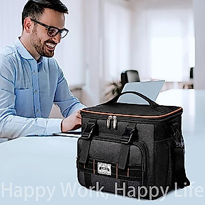 Lekesky Lunch Bag for Men Work Insulated Tactical Lunchbox Heavy Duty Lunch Cooler Bags Adults Office 24-can (15L), Black