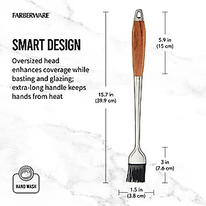 Farberware Barbeque Stainless Steel with Acacia Wood Handle Basting Brush