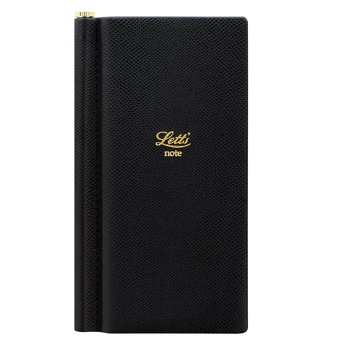 Letts Legacy Slim Pocket Ruled Black Notebook with Gold Pen