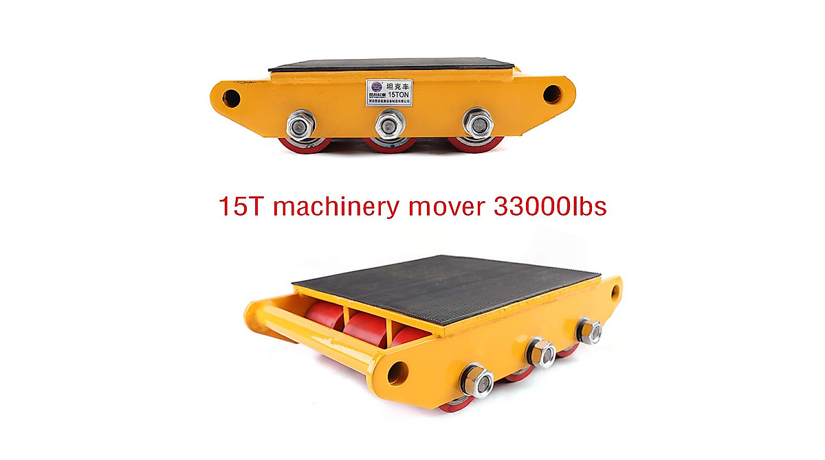 15T Machinery Mover Skate Dolly - Heavy Duty & Compact