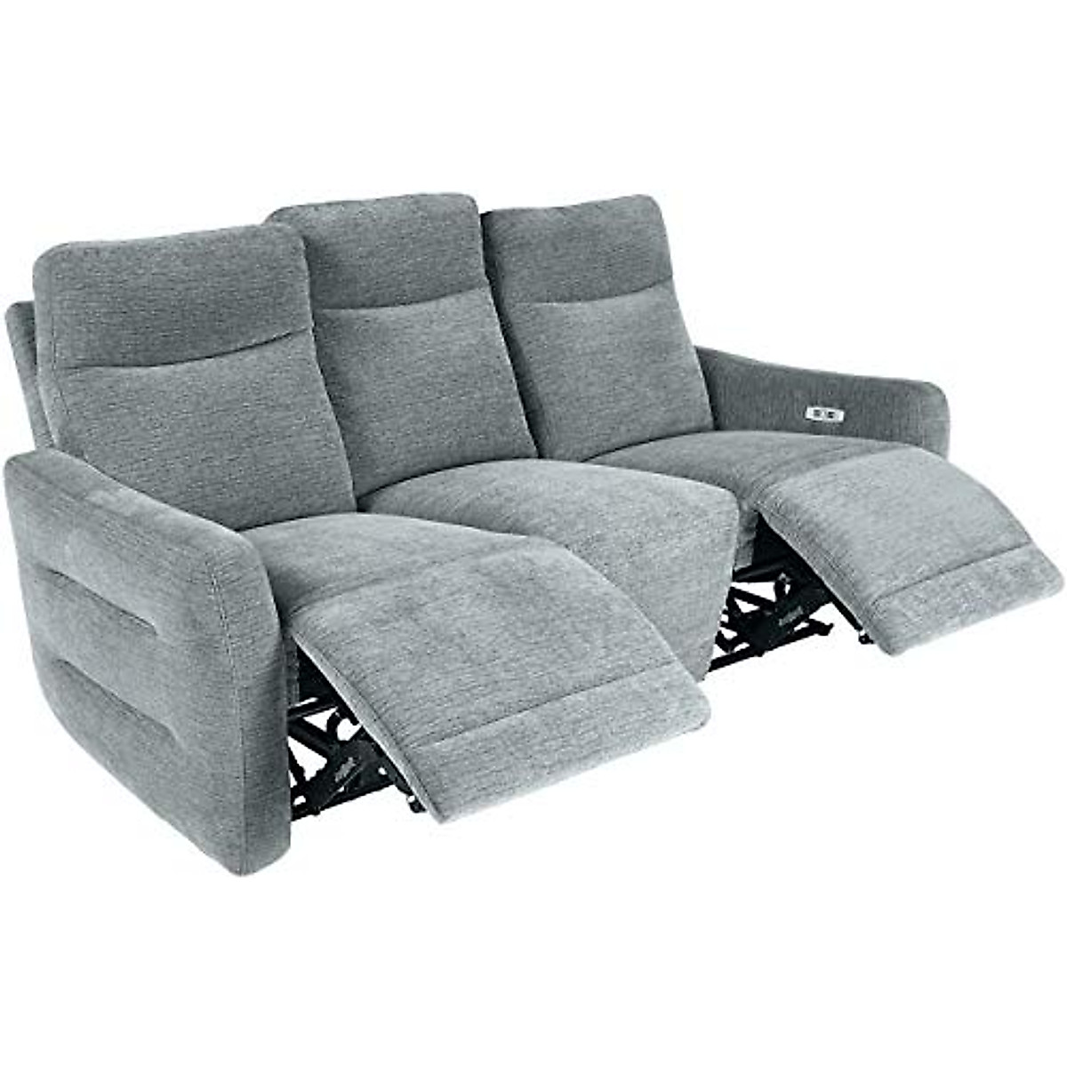 Homelegance Edition 78" Fabric Power Double Lay-Flat Reclining Sofa, Dove
