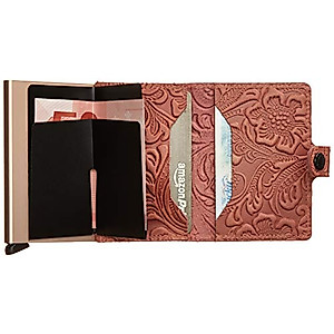 Secrid Mini Wallet Genuine Leather Ornament Rose Safe Card Case max 12 cards