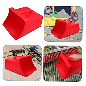 BUGUUYO Garbage Cleaning Dustpan Indoor Dustpans Commercial Sweeping Supplies Household Dustpans Stackable Feed Scoop Upright Pans Trash Cleaning Shovels Kitchen Dustpans Red Plastic