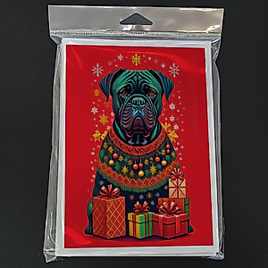Caroline's Treasures DAC3064GCA7P Cane Corso Holiday Christmas Greeting Cards Pack of 8 Blank Cards with Envelopes Whimsical A7 Size 5x7 Blank Note Cards