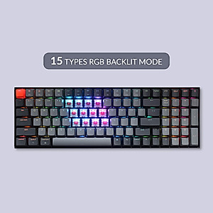 Keychron K4 96% Layout 100 Keys Wireless Bluetooth 5.1/Wired USB Mechanical Gaming Keyboard with Gateron G Pro Brown Switch RGB Backlight N-Key Rollover for Mac Windows PC-Version 2
