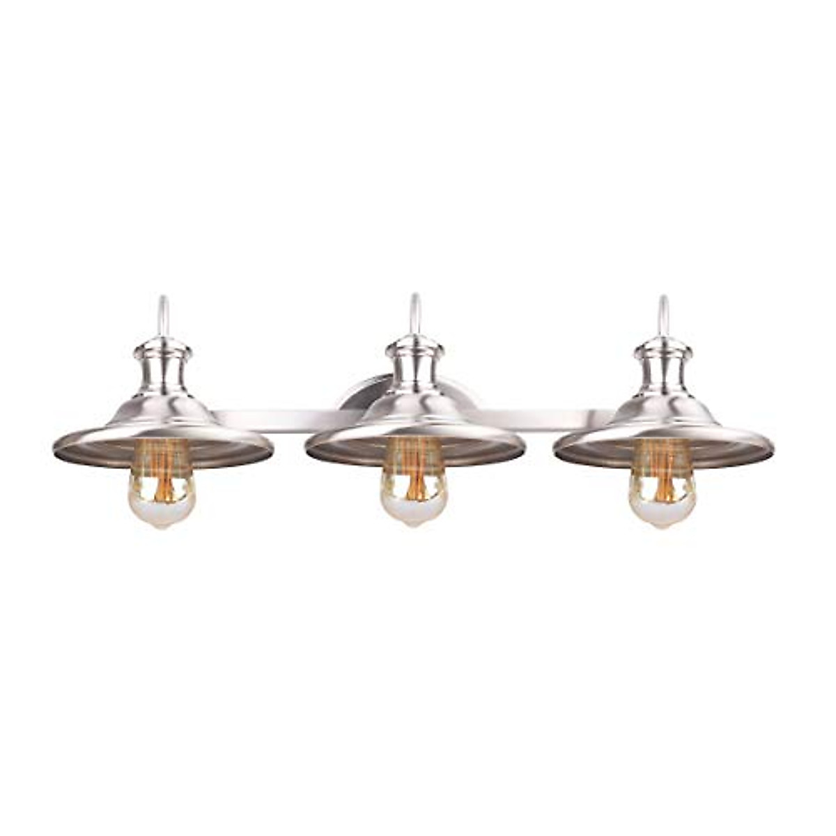 LIT-PaTH 3 Light Bathroom Vanity Light Fixture, Wall Sconce, E26 Base 60W Max for Each, Plating Nickel Finish, Bulbs not Included