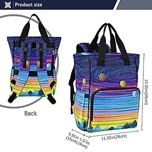xigua Colorful Universe Diaper Bag Backpack Multi Function Baby Changing Bags Waterproof Large Capacity Travel Back Pack for Mom Dad
