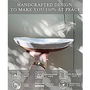 Mora Ceramic Large Serving Bowls- Set of 2 Oval Platters for Entertaining. Modern Kitchen Dishes for Dinner, Fruit, Salad, Turkey, etc. Oven, Dishwasher Safe, 55/35 oz, 13.5" / 11.8" - Earl Grey