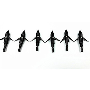 GPP 6PK 150gr Black Hunting 2 Blades Broadheads Arrowhead Bowfishing Arrow Tips