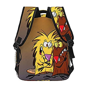 Pobecan Angry Anime Beavers Backpack Funny Laptop Back Pack Book Bag Hiking Outgoing Daypack For Women Mens