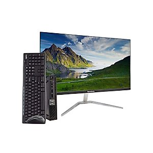 Dell OptiPlex 7040 Ultra Small Business PC Desktop Computer, Intel Quad Core i5, 8GB RAM, 500GB HDD, Windows 10 Pro, 23.6 FHD LED Monitor, 16GB Flash Drive, Wireless Keyboard & Mouse, WiFi (Renewed)
