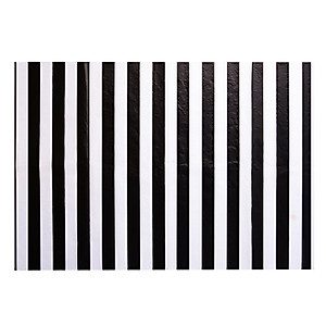Stripes Tissue Paper Stripes Wrapping Paper, 28 Inch by 20 Inch, 30 Sheets (Black and White)