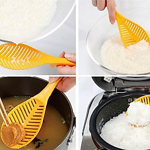 Non Stick Multifunction Rice Scooper free Standing Rice Spoon Paddle, Professional Rice Potato Server Spatula (2 Pac, white)