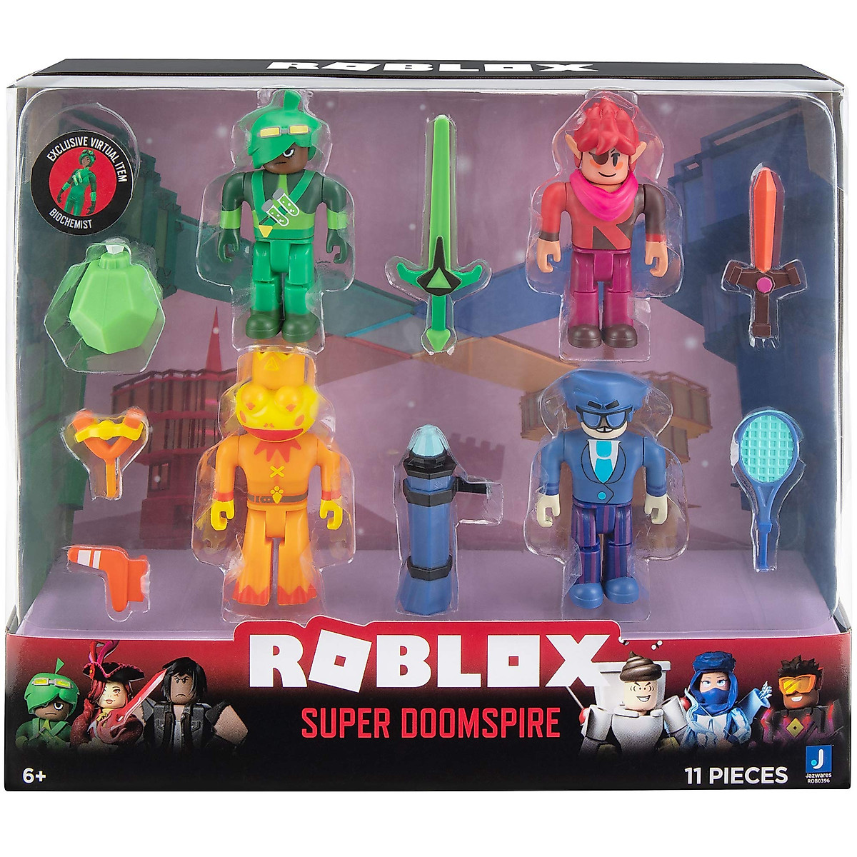 Roblox Action Collection - Super Doomspire Four Figure Pack [Includes Exclusive Virtual Item]