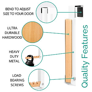 TERRA HOME Over The Door Clothes Hanger – Portable Retractable Travel-Friendly Laundry Room Hanging Rack – Convenient Over The Door Drying Rack for Laundry Ease - 2PCS (White)