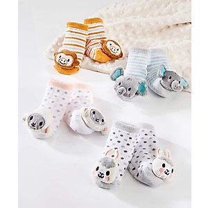 Lil' Llama Baby Rattle Socks - Rattle Socks for Baby Boy & Girl - Rattle Animal Socks - Baby Socks with Rattles - Baby Sock Rattles