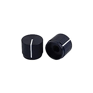Guyker 3Pcs Guitar Aluminum Alloy Flat Top Control Knobs Dia. 6mm(0.24") Shaft Pots - Dome Tuning Potentiometer Knob Replacement Part for Electric Guitar or Precision Bass, black