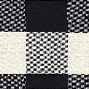 HomePop Large Upholstered Rectangular Storage Ottoman Bench with Hinged Lid, Black Buffalo Plaid