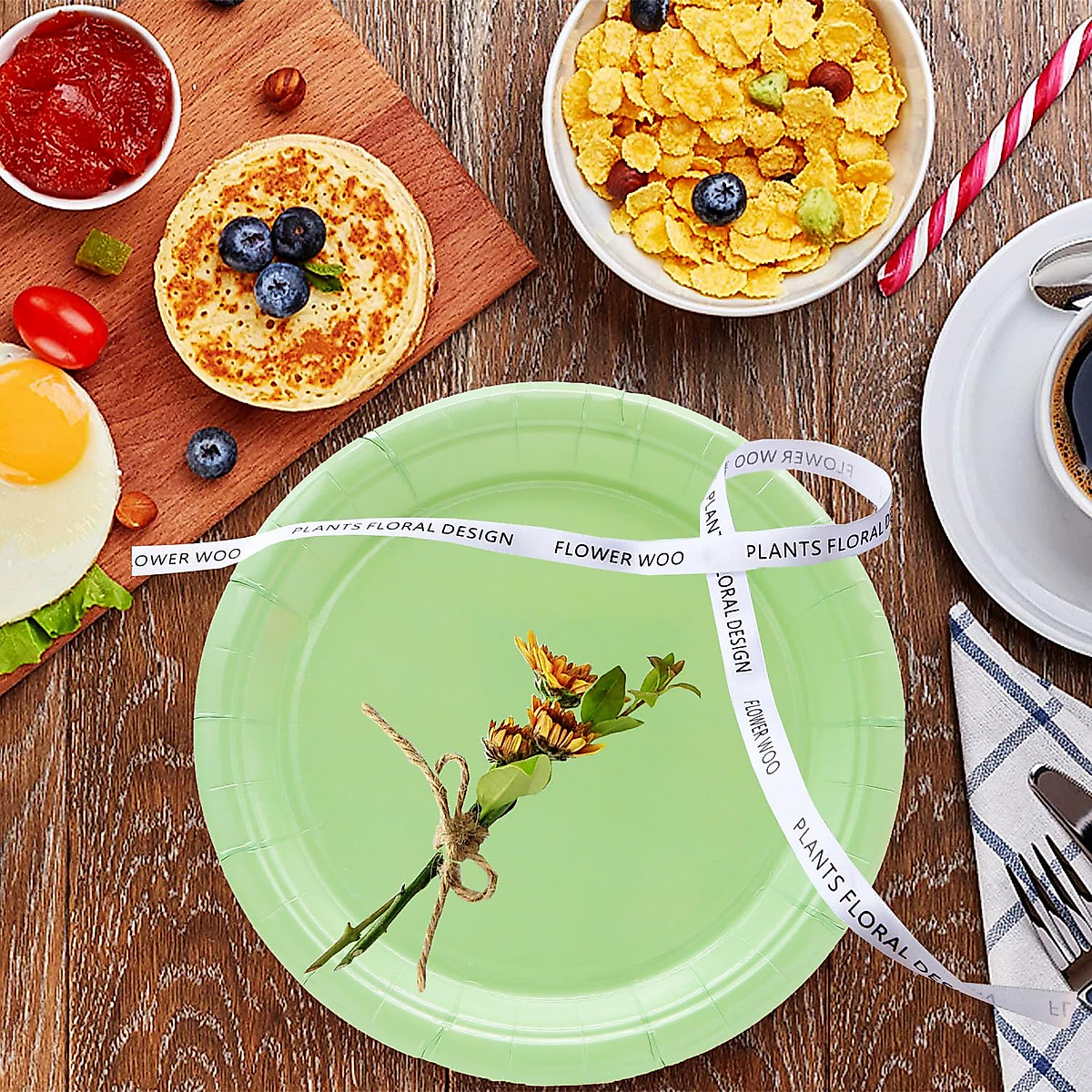 50Pcs Sage Green Party Supplies Sage Green Paper Plates 7"Green Dessert Plates Disposable Mint Green Paper Plates for Green Party Theme Jungle Wedding Bridal Baby Shower Birthday Party Decor (Green)