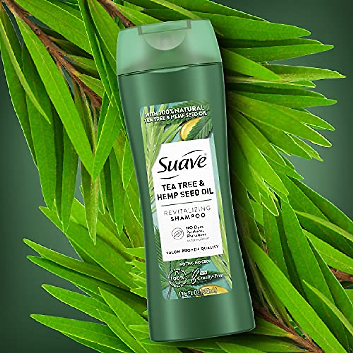 Suave Clarifying Shampoo for Oily Hair Tea Tree Hemp Seed Oil Paraben Free 12.6 oz