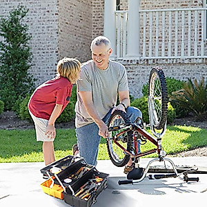 WEWLINE 17-Inch Tool Box Organizer 3-Layer Multiplication Plastic Storage Toolbox with Portable Handle Perfect for Home Office Car Trunk