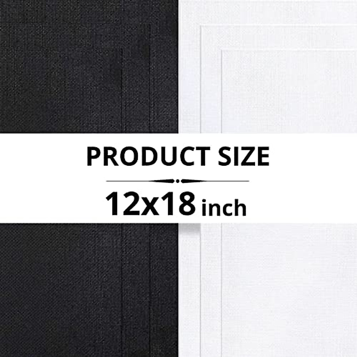 6PCS Aida Cloth 14 Count 3 Pieces Black Cross Stitch Fabric and 3 Pieces White Cross Stitch Fabric Cotton Embroidery Fabric for Needlework 14 Count Cross Stitch Fabric for Craft Embroidery