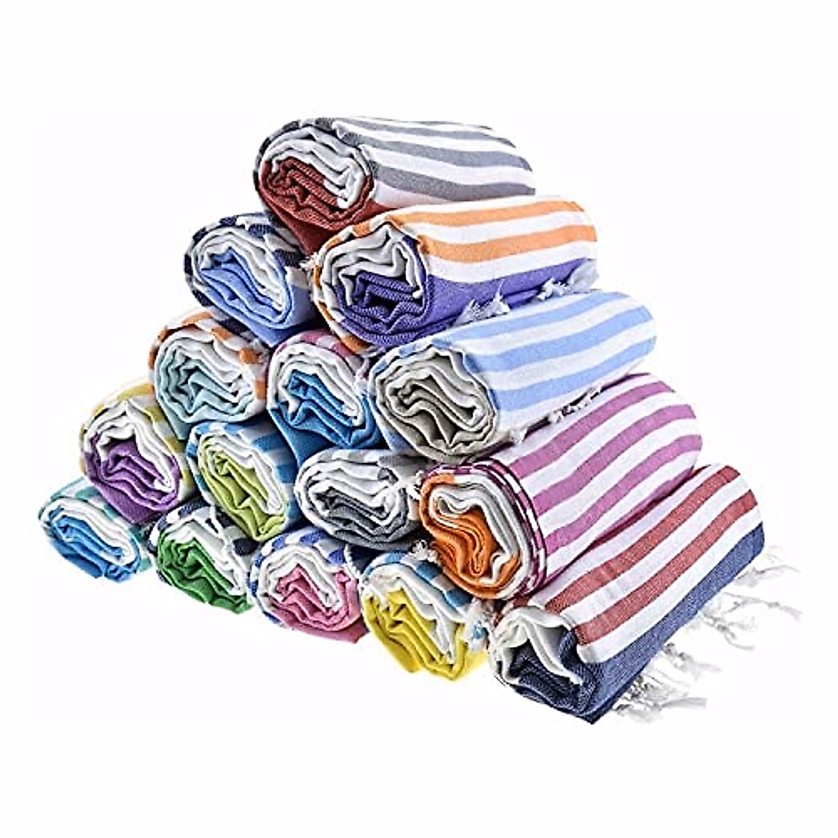 HAVLULAND Beach Towels,100% Turkish Cotton, Oversized 39x71 in, Sand Free Beach Towel, Large Turkish Towels for Beach, Pool, Bath, Cruise, Yoga, Gym, Travel Blanket - Pack of 6