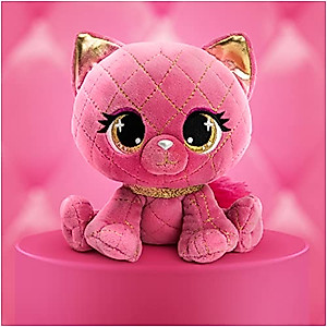 P.Lushes Designer Fashion Pets Madame Purrnel Premium Cat Stuffed Animal, Pink and Gold, 9”