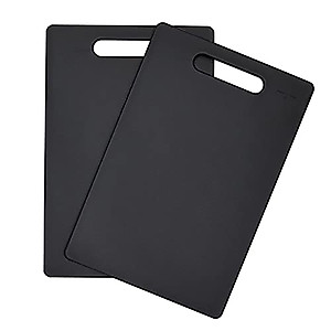 Small Plastic Cutting Boards Set (7.75 x 11.6 In, Black, 2 Pack)