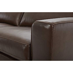 Amazon Brand - Stone & Beam Westview Extra-Deep Down-Filled Leather Sofa Couch, 89"W, Brown