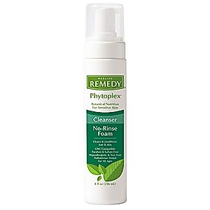 Medline Remedy Phytoplex Hydrating Cleansing Foam, No-Rinse Body Wash and Shampoo, Paraben and Sulfate-Free, 8 fl oz