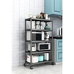 ALIMORDEN 27.5 Inch 5 Tire Storage Shelf Metal Wire Shelving Rcak Black Utility Rack Standing Corner Storage Cabinet