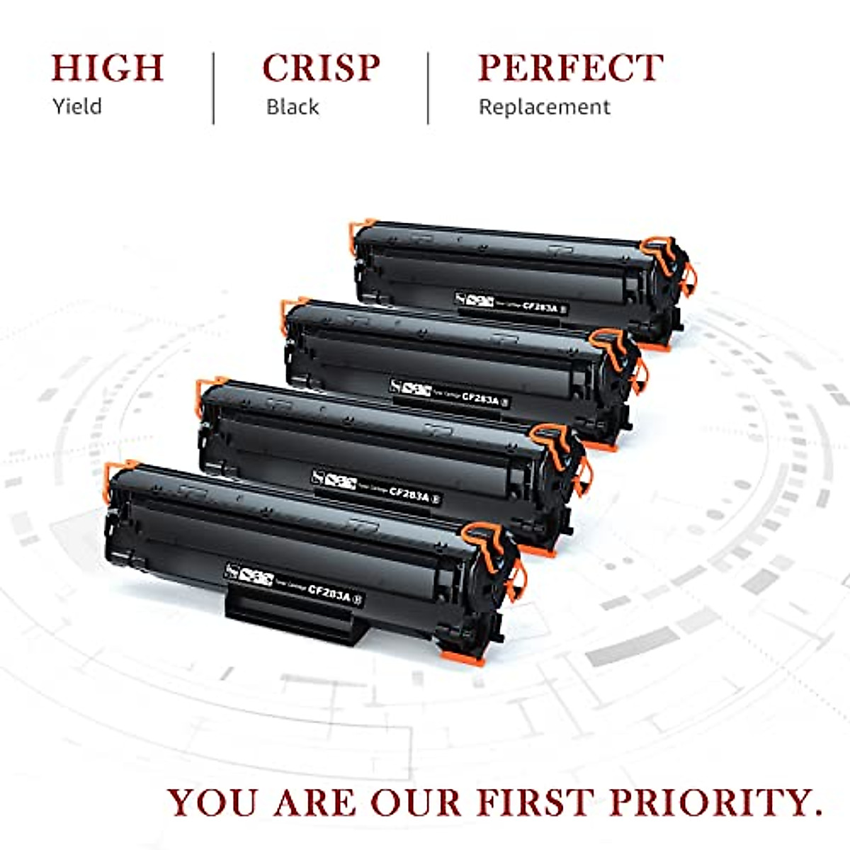 Toner Kingdom Compatible Toner Cartridges Replacement for HP 83A CF283A 83X CF283X for HP Laserjet Pro MFP M127fw M125nw M125a M127fn M201n M201dw M225dn M225dw Printer(Black, 4-Pack)