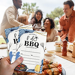 LONLONBANG I Do BBQ Invitations with Envelopes for Wedding Bridal Shower Couple Shower Invites Barbeque Picnic Grill Cook Out Invite Cards Rehearsal Dinner Picnic Party Invitations -L793
