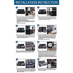 cjc Reclining Loveseat with Middle Console Slipcover, 8-Piece Velvet Stretch Loveseat Reclining Sofa Covers, 2 seat Loveseat Recliner Cover, Thick, Soft, Washable, Loveseat Slipcovers(Taupe)