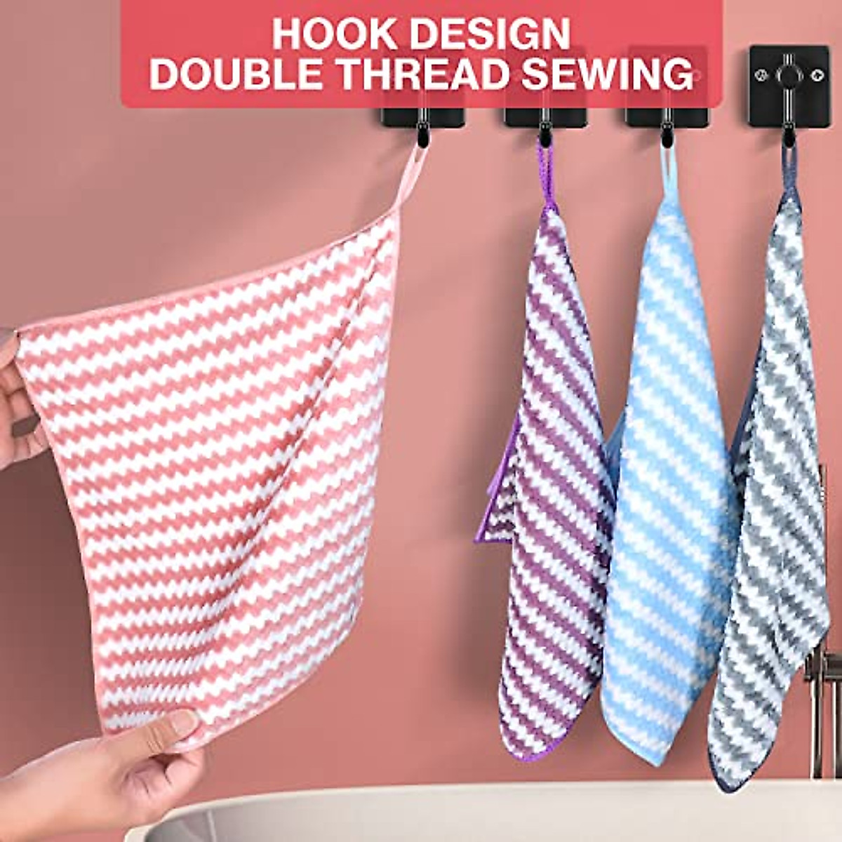 AMITER Kitchen Dish Towels, 100% Cotton Kitchen Towels and Dishcloths Set, 10 Pack Dish Cloths for Washing Dishes Dish Rags for Drying Dishes Kitchen Wash Clothes Cleaning Towel