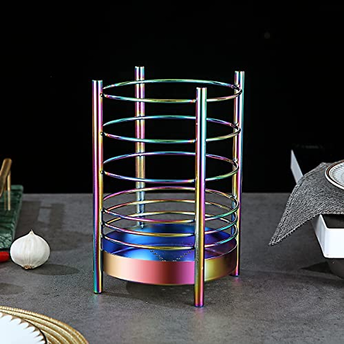 38 Piece Silicone kitchen Cooking Utensils Set with Utensil Crocks, Silicone Head and Stainless Steel Handle Cookware, Kitchen Tools for Utensil Set, Non-Stick kitchen Gadgets,Dishwasher Safe(Rainbow)