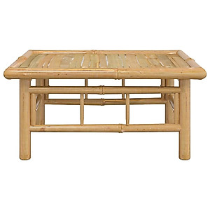 vidaXL Outdoor Bamboo Patio Table - Durable, Weather-Resistant, Easy-to-Clean Outdoor Surface - Perfect for Meals & Decorative Items – Brown.