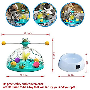 BOIWRCA Cat Toy, Indoor Cat Toy Treasure Chest, Most Loved Interactive Toys for Kittens, Multifunctional Educational Toys with Orbitballs, Feathers and Catnip, Fun Pet Gifts