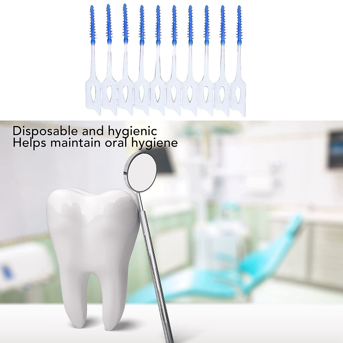 160pcs Interdental Brush Soft Dental Floss Toothpicks for Oral Care Adults Children(Blue)