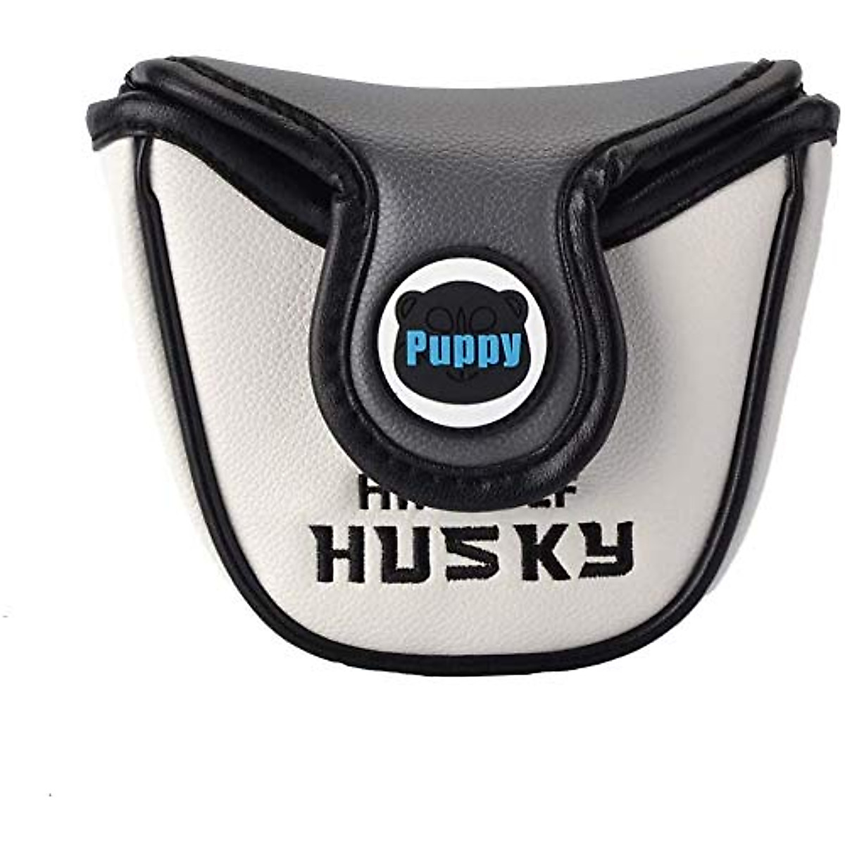 PLUSKER 1PC Golf Club Mallet Putter Head Cover Magnetic Closure Synthetic Leather with Husky Pattern Design Creative Golf Headcover
