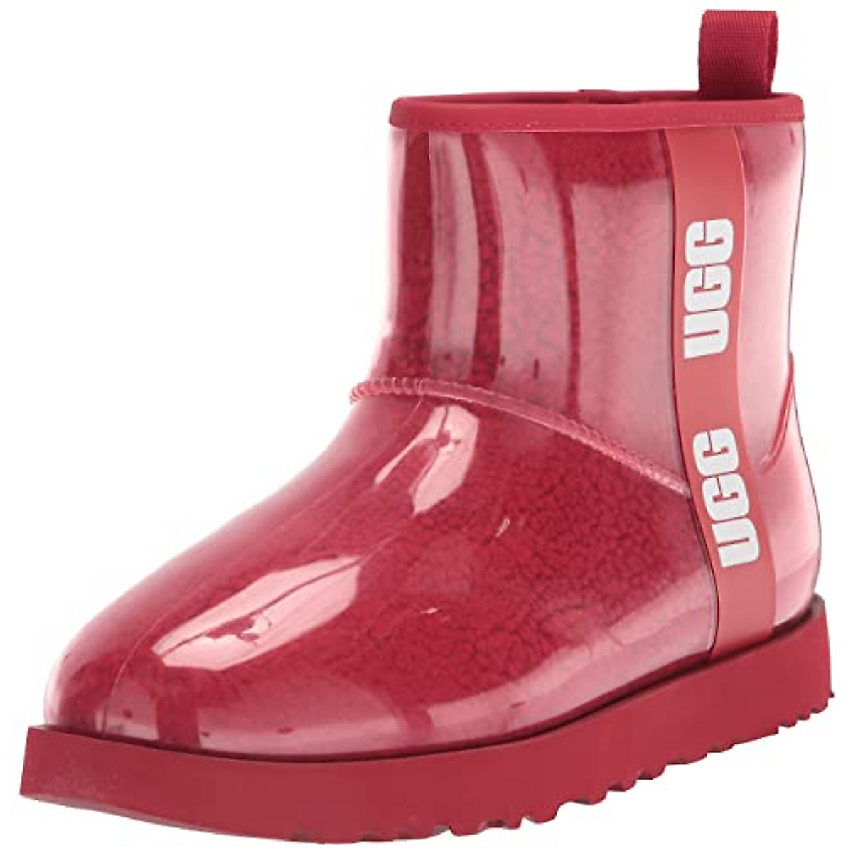 UGG Women's Classic Clear Mini Fashion Boot, Samba Red, 7