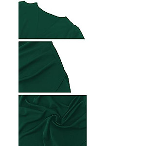 LYANER Women's Warp V Neck Ruched Short Sleeve Cocktail Bodycon T Shirt Mini Dress Dark Green Medium