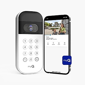 myQ Smart Garage Door Video Keypad with Wide-Angle Camera,Customizable PIN Codes,and Smartphone Control–Take Charge of Your Garage Access Works with Chamberlain, LiftMaster and Craftsman openers,White