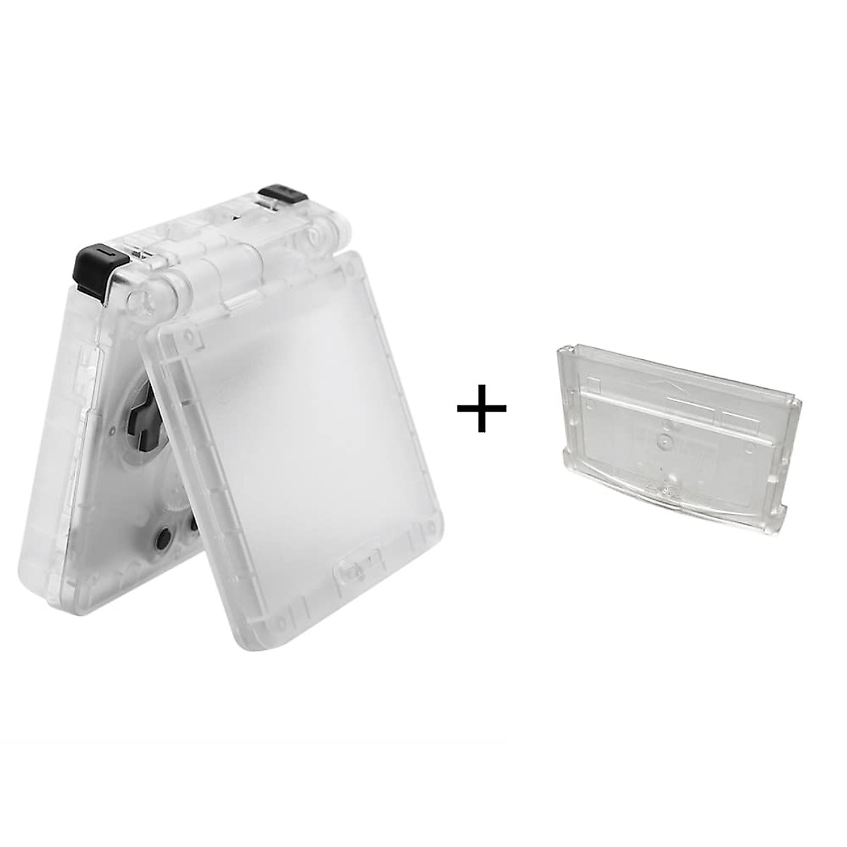 Cowhilan Replacement Clear Full Housing Shell Case Compatible with Gameboy Advance SP GBA SP Console, Send with Game Card Shell, Transparent