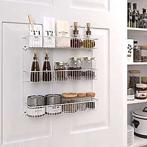 ClosetMaid 3-Tier Hanging Wall Mounted Metal Rack for Spices, Shelf Storage, Pantry Organization, Laundry, Kitchen, Bathroom, White, 8022 , 18-Inch Wide