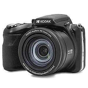 KODAK PIXPRO Astro Zoom AZ425-BK 20MP Digital Camera with 42X Optical Zoom 24mm Wide Angle 1080P Full HD Video Optical Image Stabilization Li-Ion Battery and 3" LCD (Black)